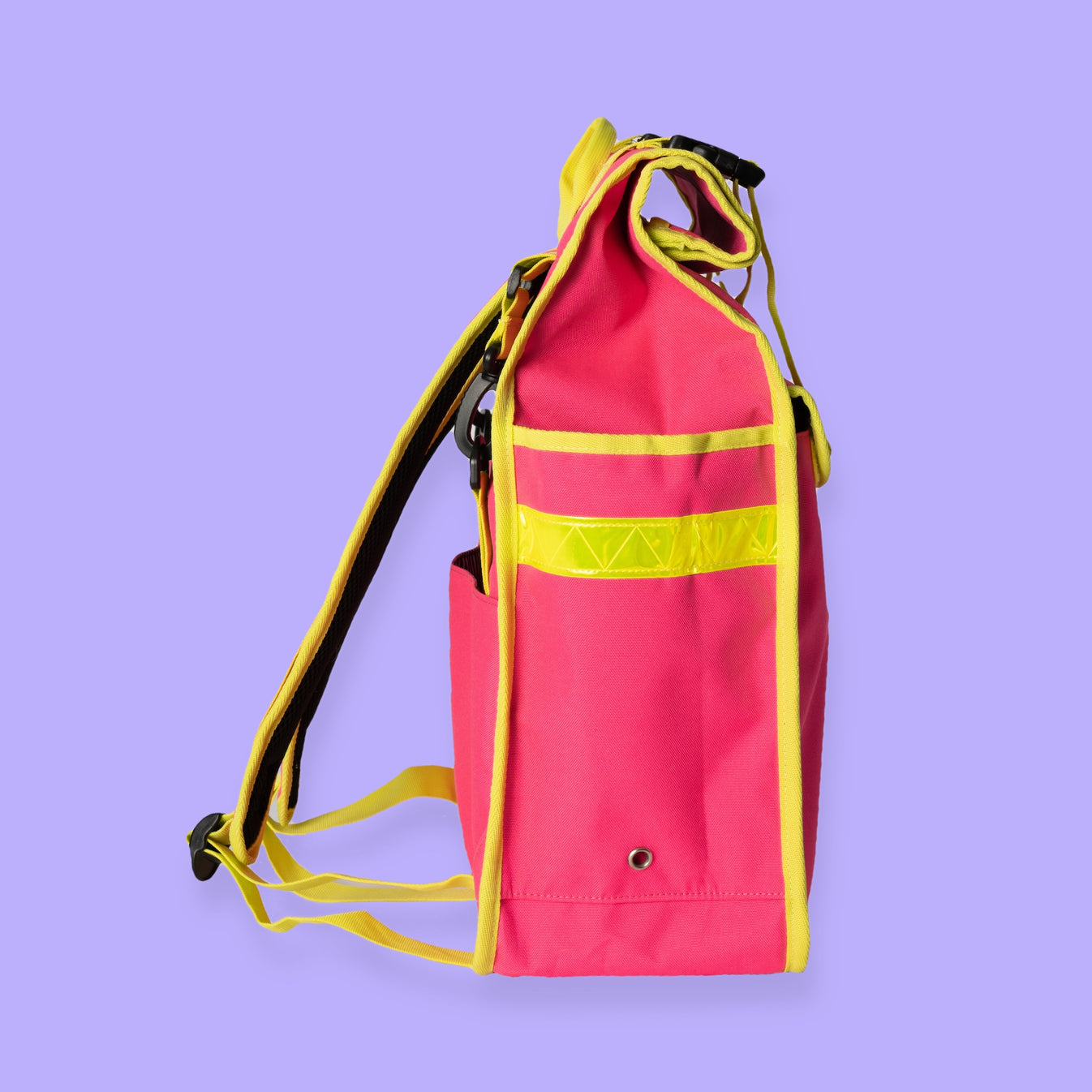 Neon rolltop backpack pannier bag neon pink – Goodordering